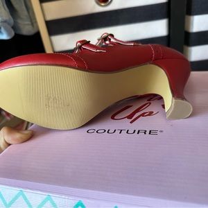 Pin Up Couture | Shoes | Red Faux Leather Pin Up Heels | Poshmark